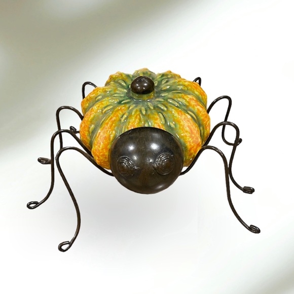 Holiday | Very Unique Ceramic Metal Gourd Spider Perfect For Halloween ...